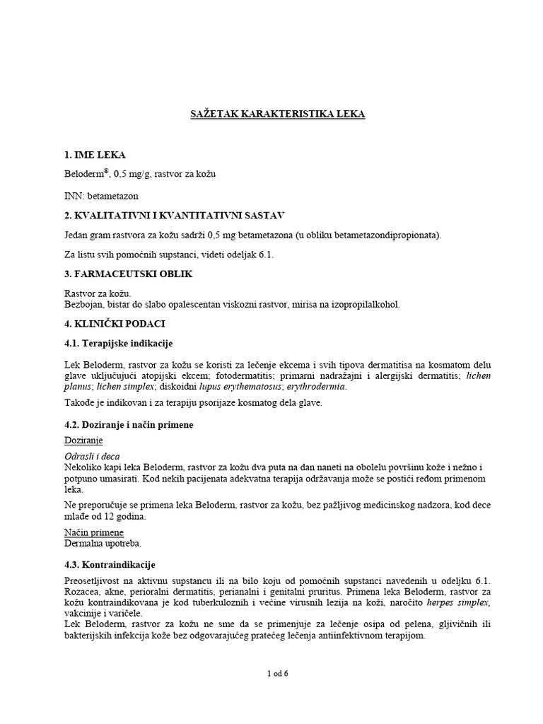 Sažetak Karakteristika Leka: Lichen Planus Lichen Simplex Lupus ...