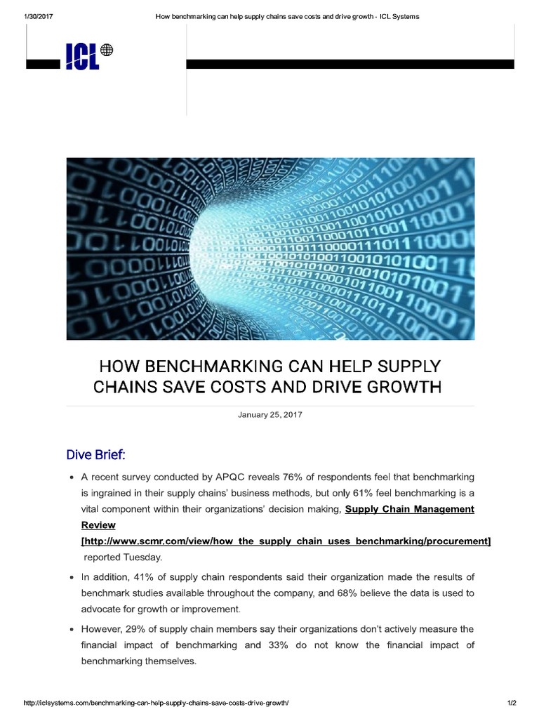 How Benchmarking Can Help Supply Chains... e Costs and Drive Growth ...