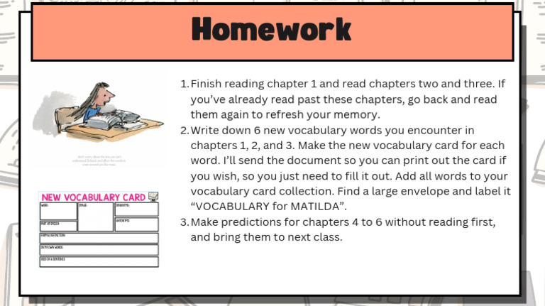 Matilda - Lesson 1 Homework | PDF