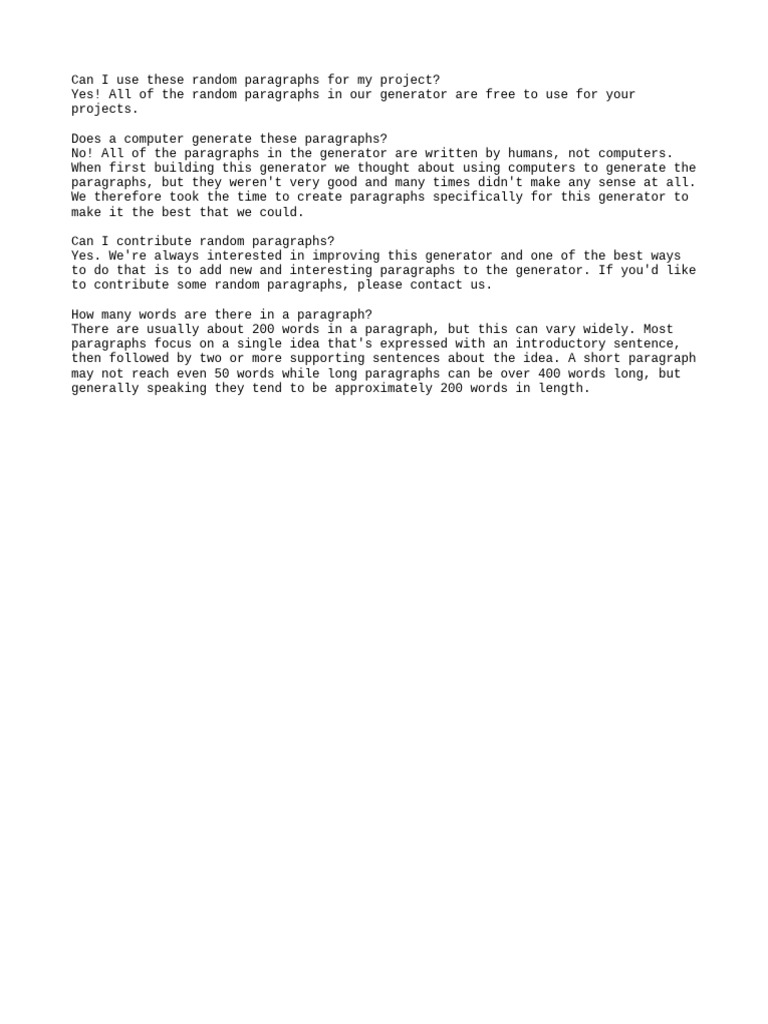 Can I Use These Random Paragraphs F | PDF