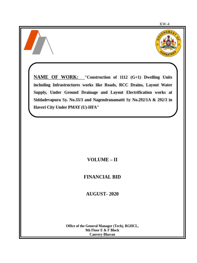 Financial Bid Haveri | PDF | Specification (Technical Standard)