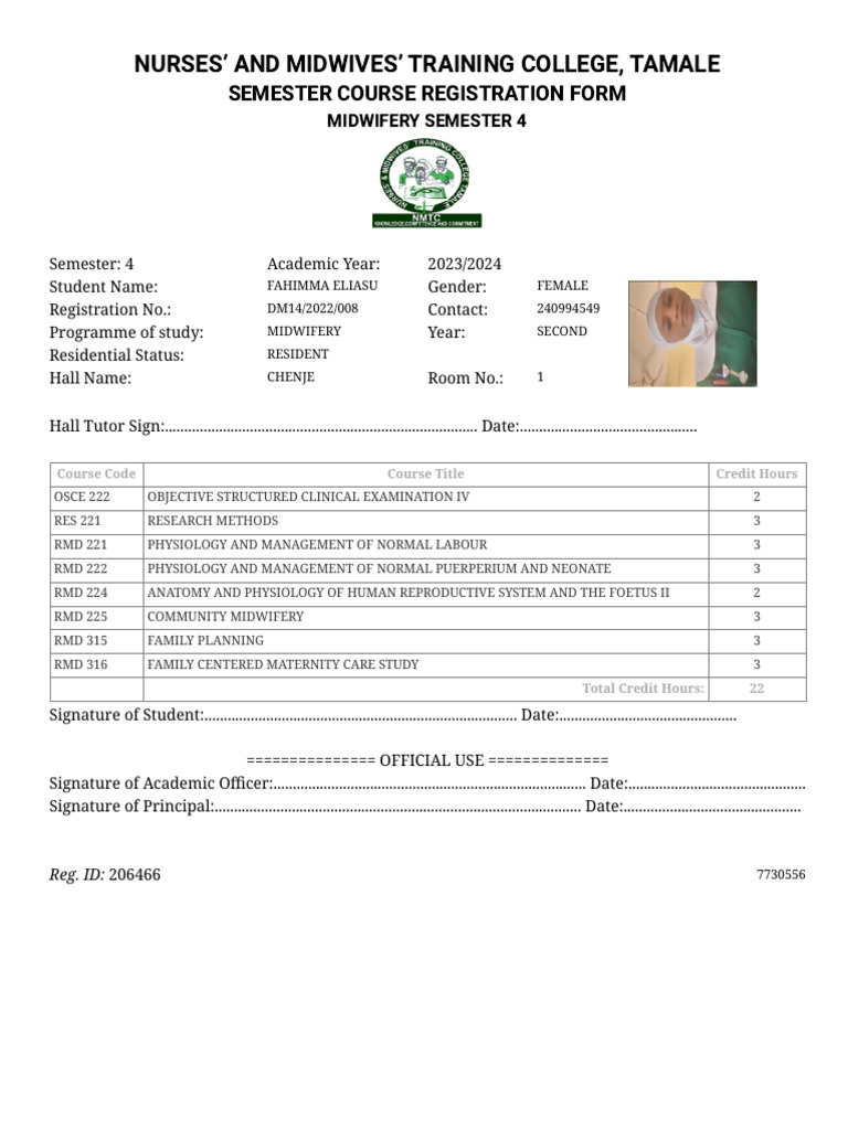 Course Registration Form | PDF