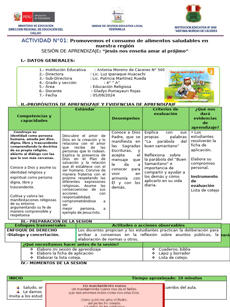 Amor al Prójimo: Aprendizaje Infantil | PDF
