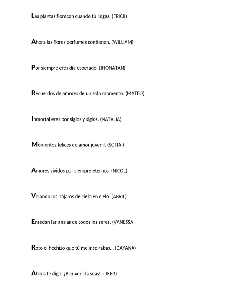Acróstico Primavera | PDF