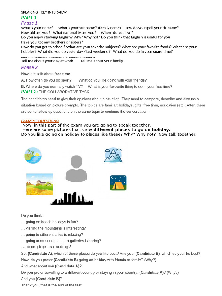 Key Interview Speaking Topics | PDF | Language Arts & Discipline