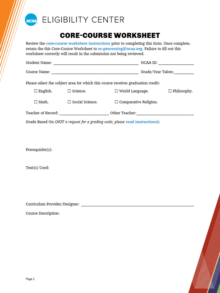 English 09 Juan Jose Torres Core_Course_Worksheet | PDF