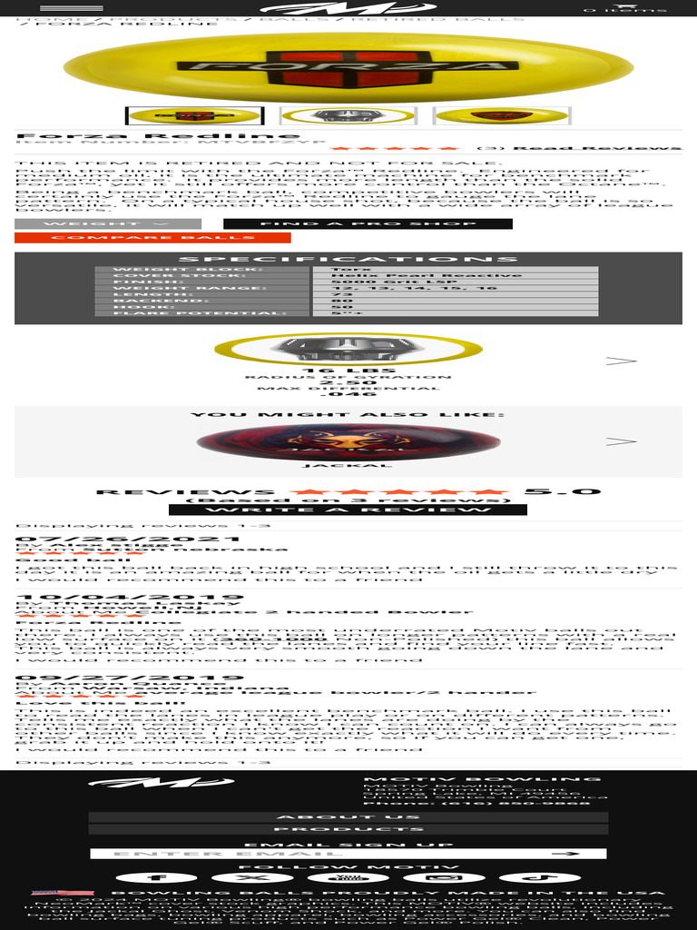 Forza Redline Motiv Bowling | PDF