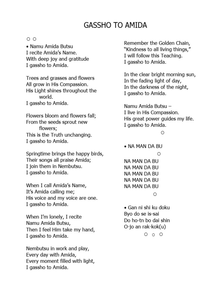 Gassho To Amida | PDF
