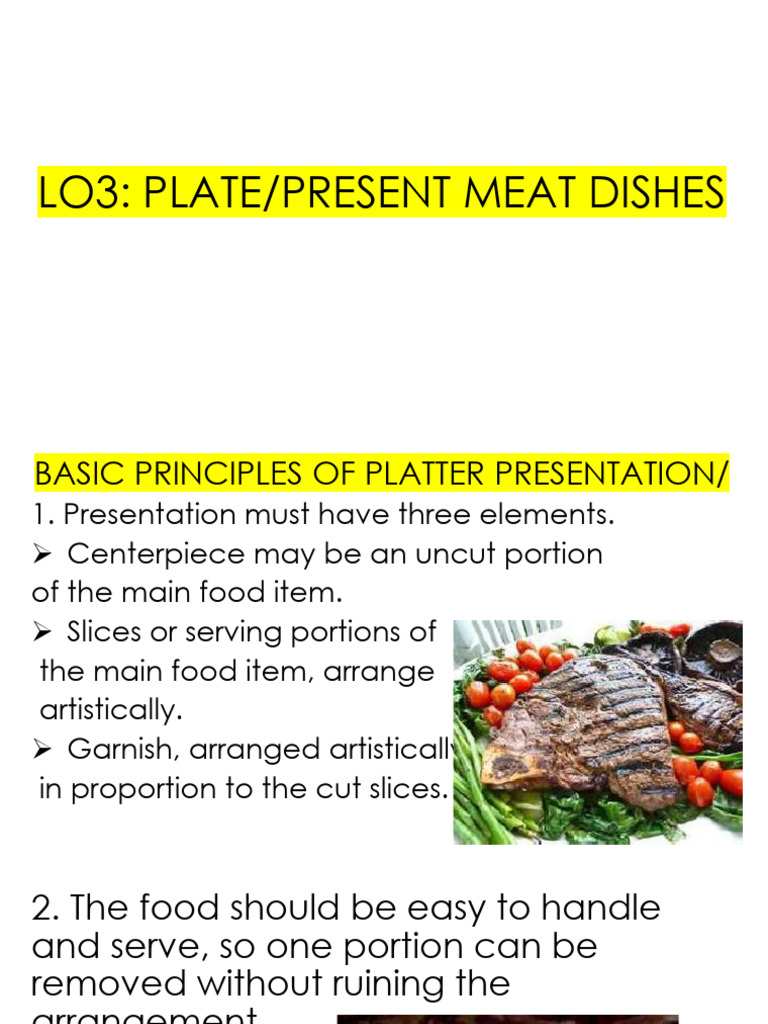 Lo3: Plate/Present Meat Dishes | PDF