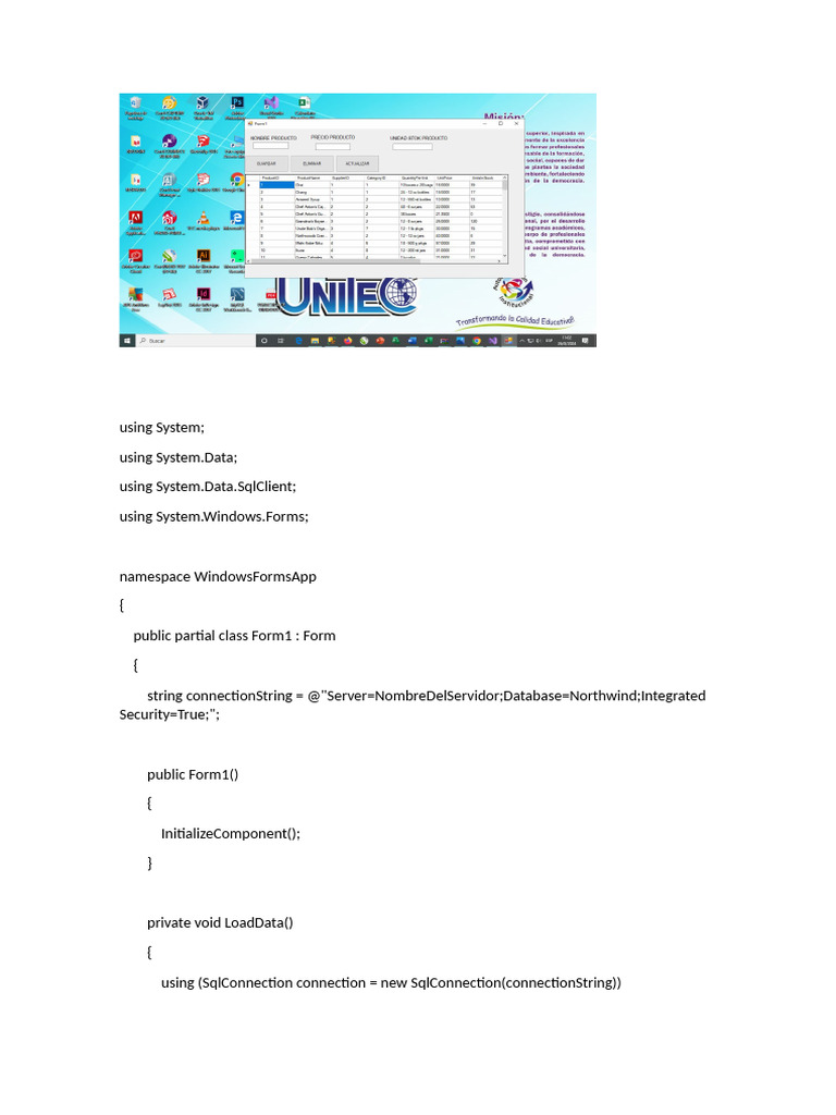 Conexion A Nbase de Datos Guardar Actualizar y Eliminar1 | PDF