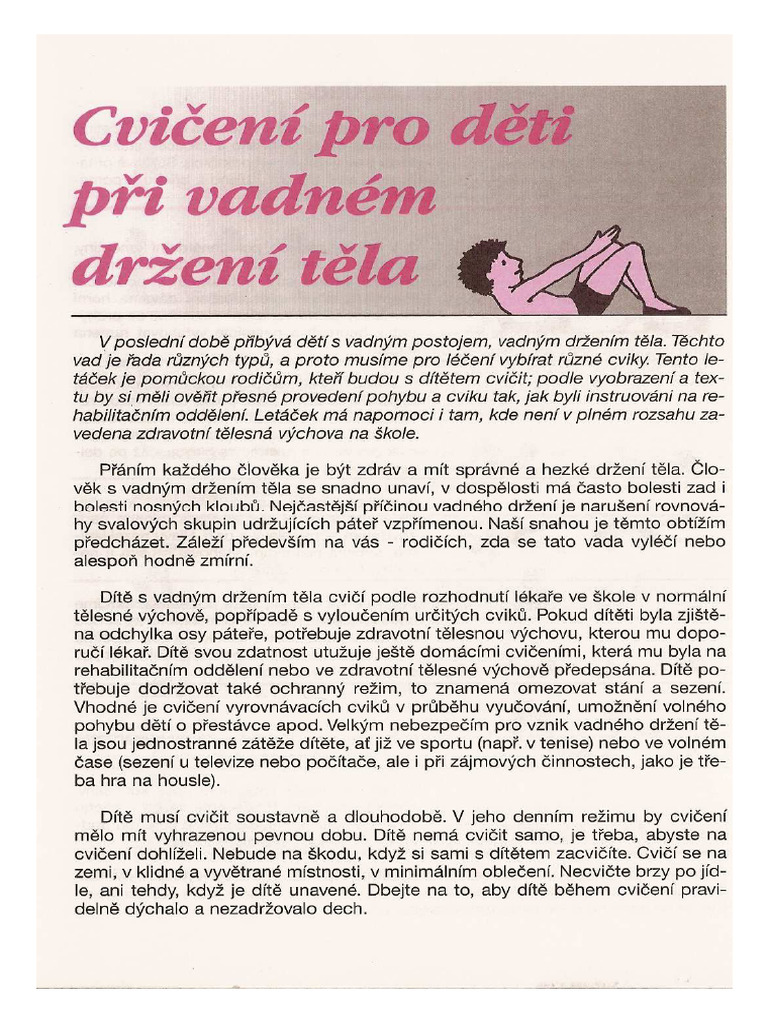 Cviceni Pro Deti Pri Vadnem Drzeni Tela | PDF