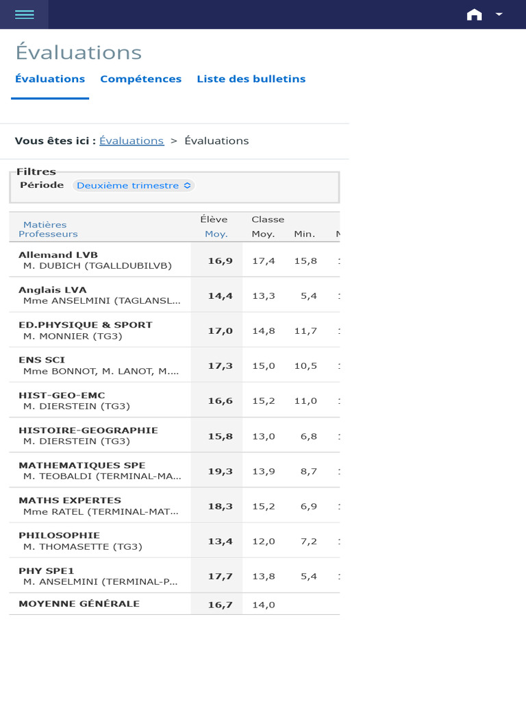 Lycée Blaise Pascal - Liste Des Relevés Des Évaluations | PDF