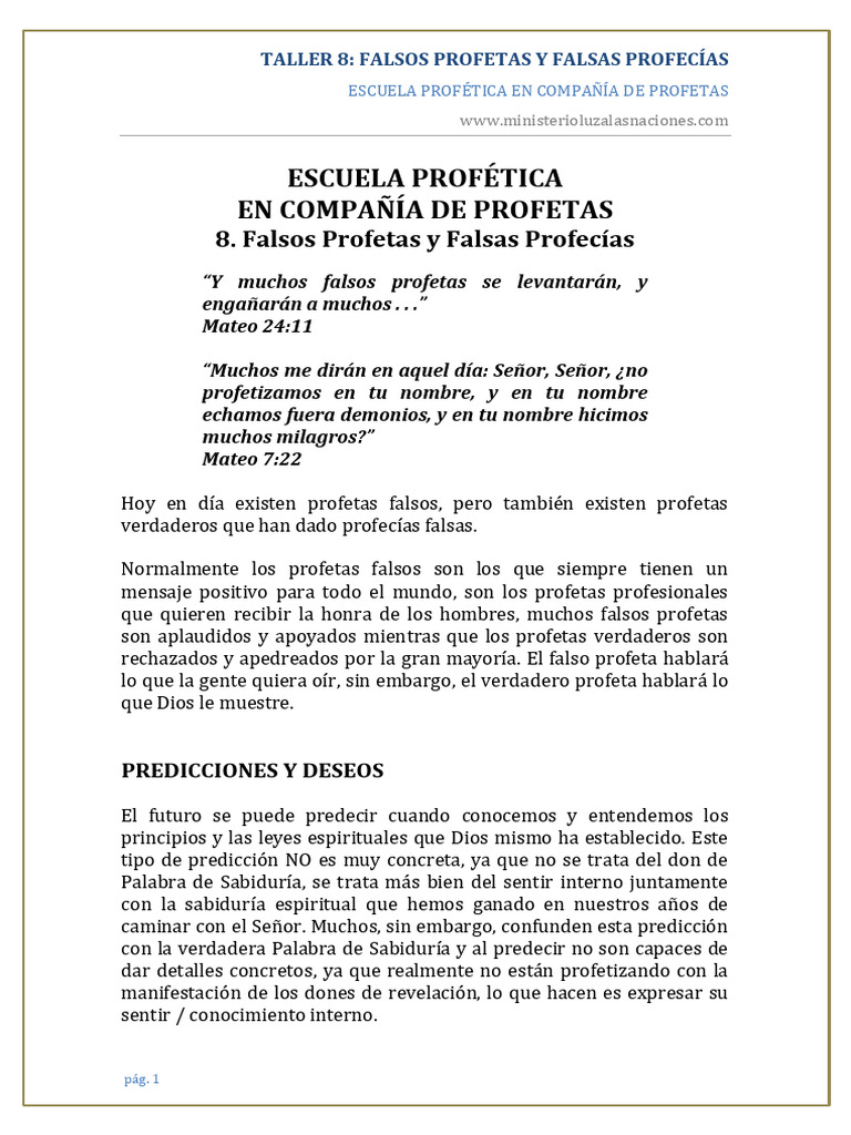 T8 Falsos Profetas y Falsas Profecias | PDF