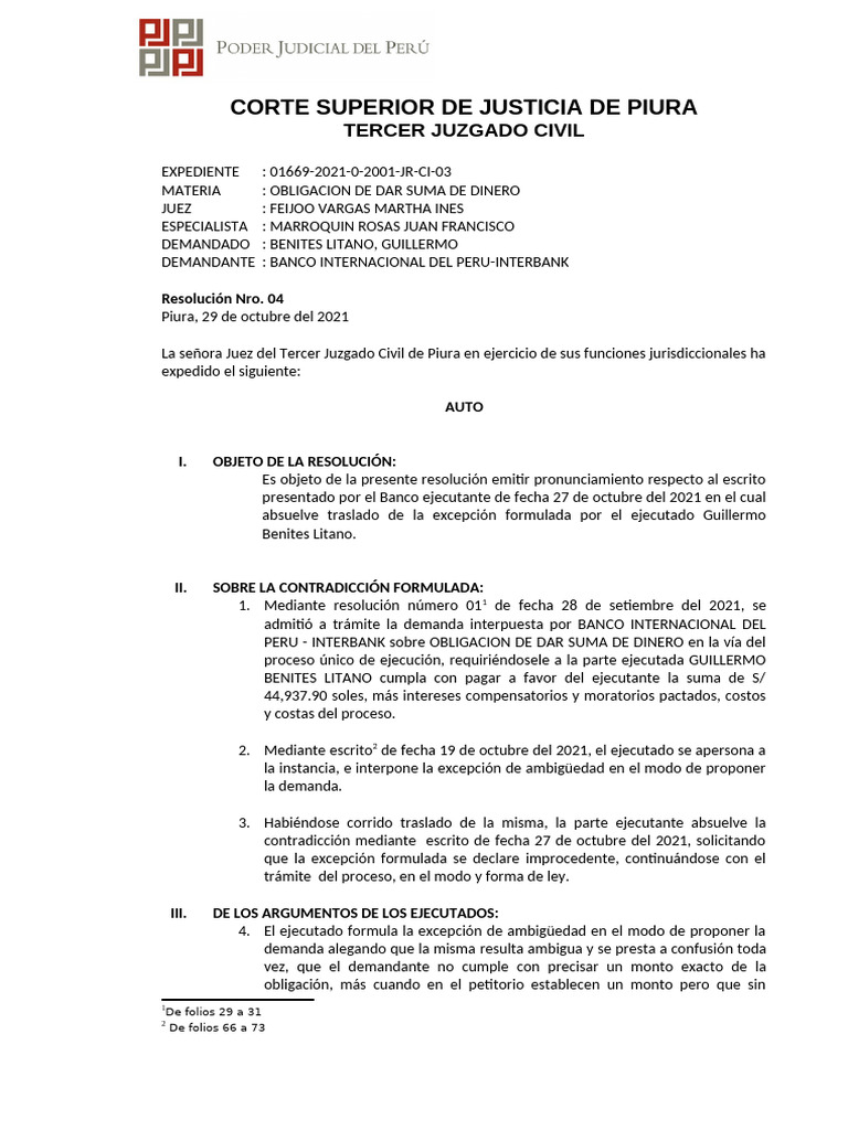 Modelo Excepcion | PDF | Demanda judicial | Ley procesal