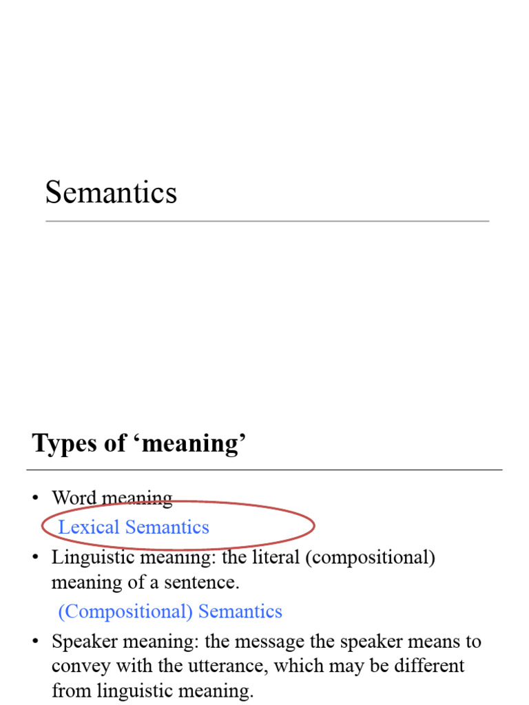 LING 200 Chapter 6 Semantics | PDF