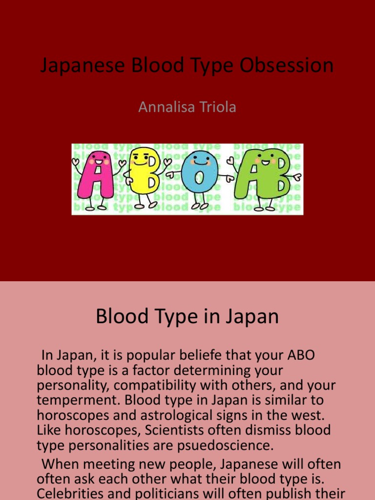Japanese Blood Type Obsession: Annalisa Triola | PDF | Blood Type | Science