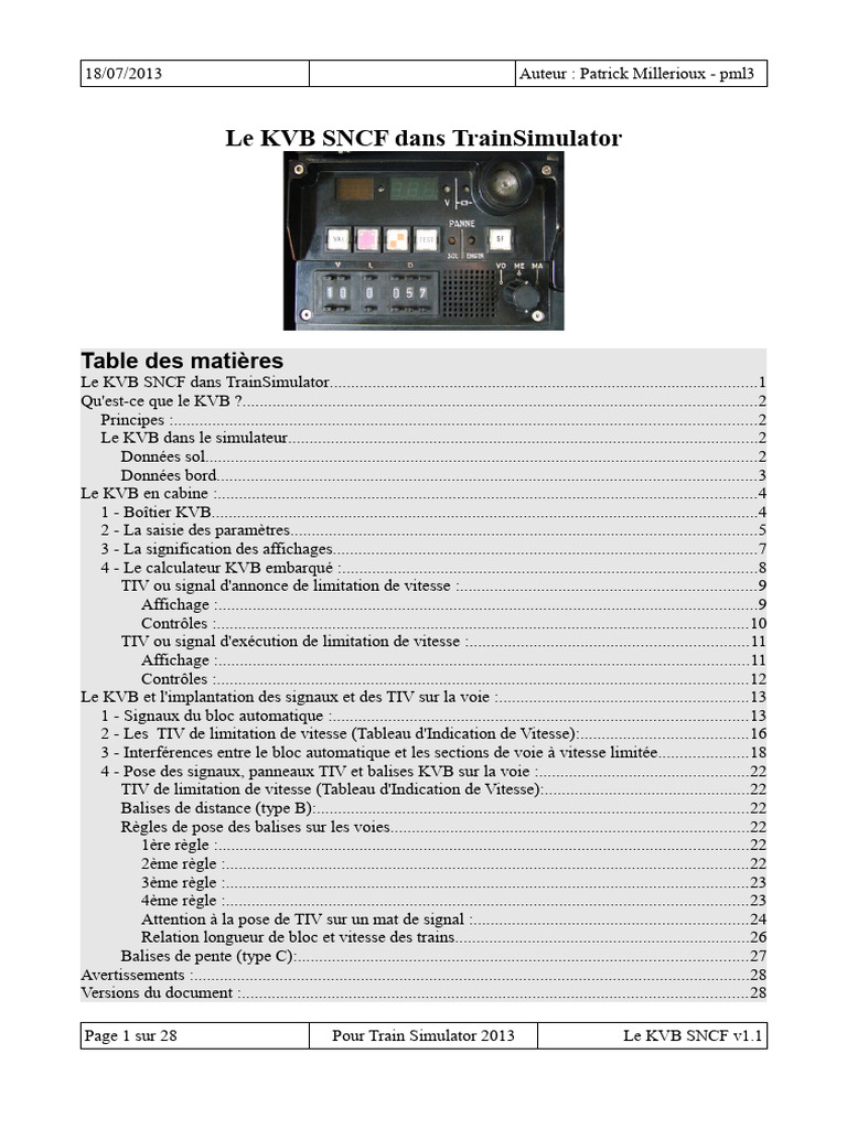 Le KVB SNCF par pml3 v1.1 | PDF