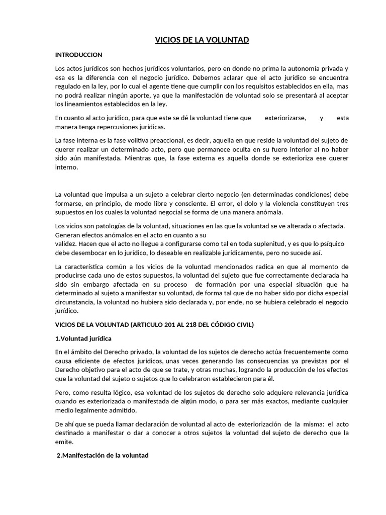 Vicios de La Voluntad | PDF