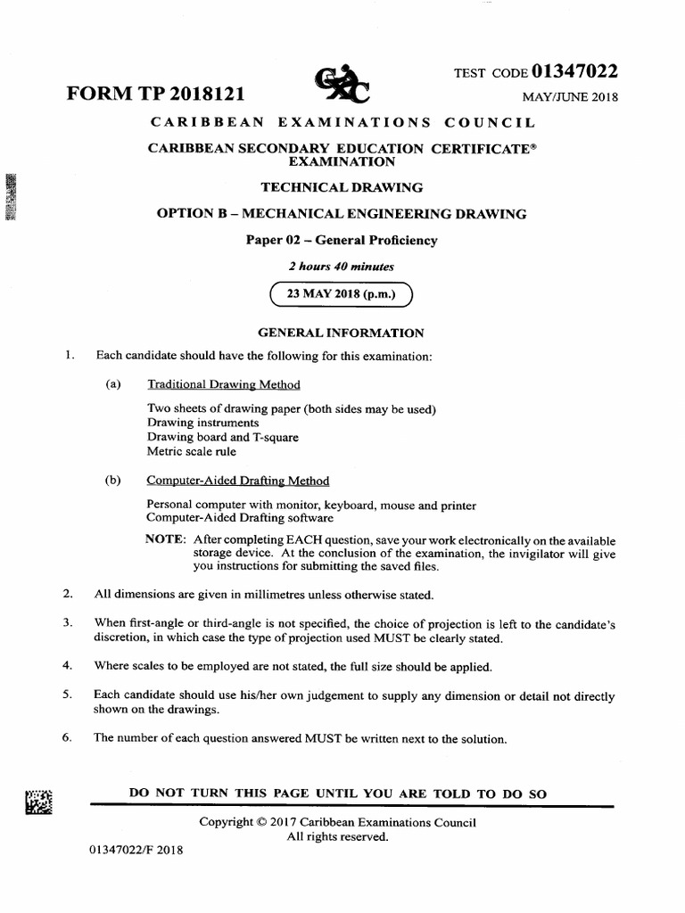 CSEC_Technical_Drawing_P2_2018 | PDF