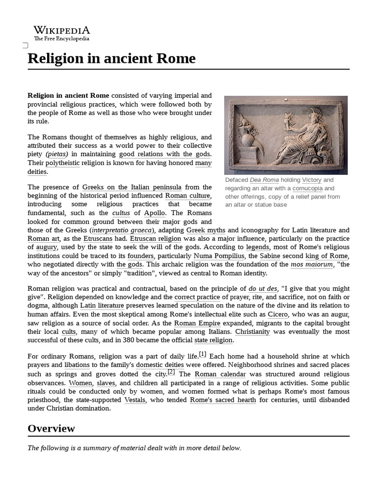 Religion in Ancient Rome | PDF
