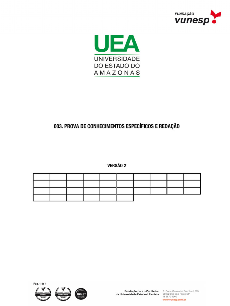 UEA 2023 Esp Hum Gabarito | PDF