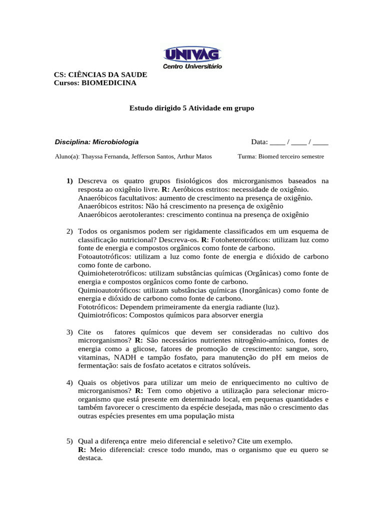 Estudo Dirigido | PDF