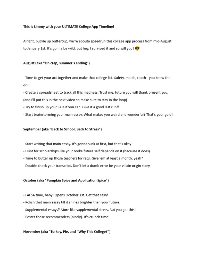 College App Timeline | PDF