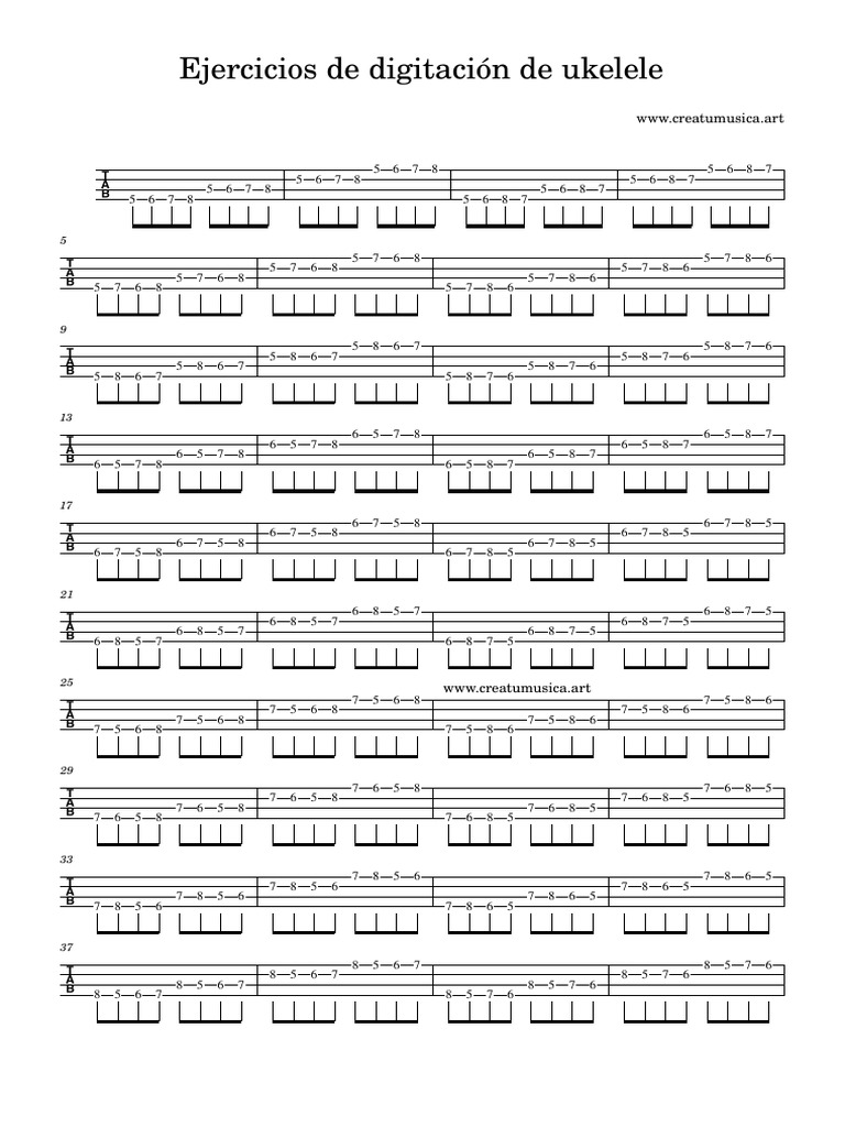 Ejercicios de Digitacion de Ukelele | PDF