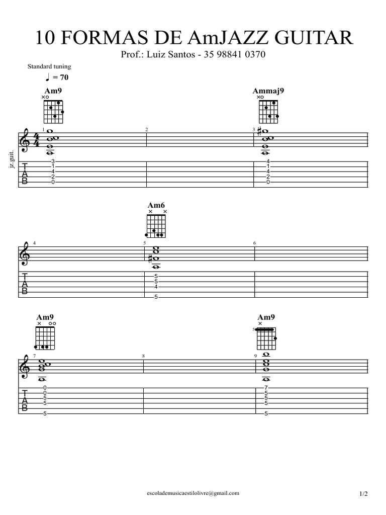 10 Formas de Am Jazz Guitar | PDF