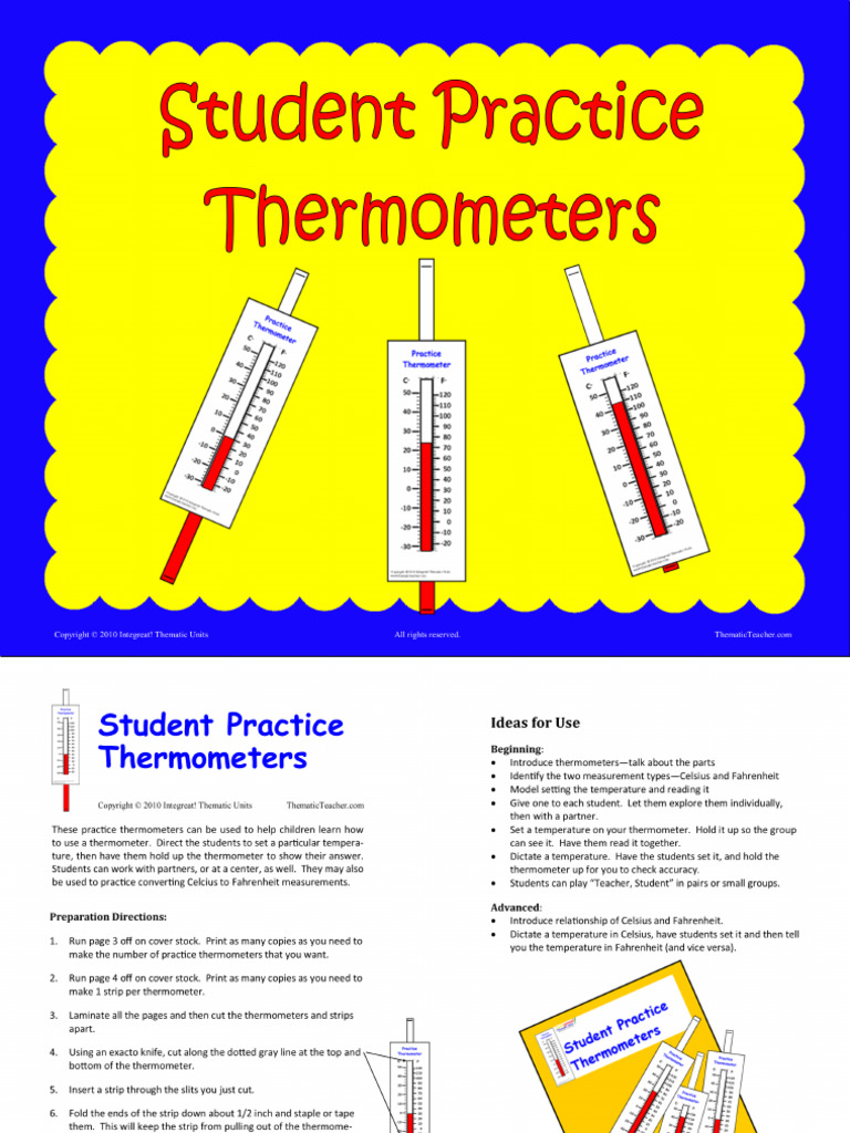 ThermometersforStudentPractice 1 | PDF
