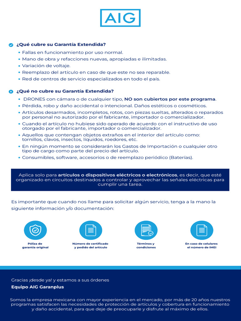 FlyerGarantiaExtendida AIG 2024 | PDF
