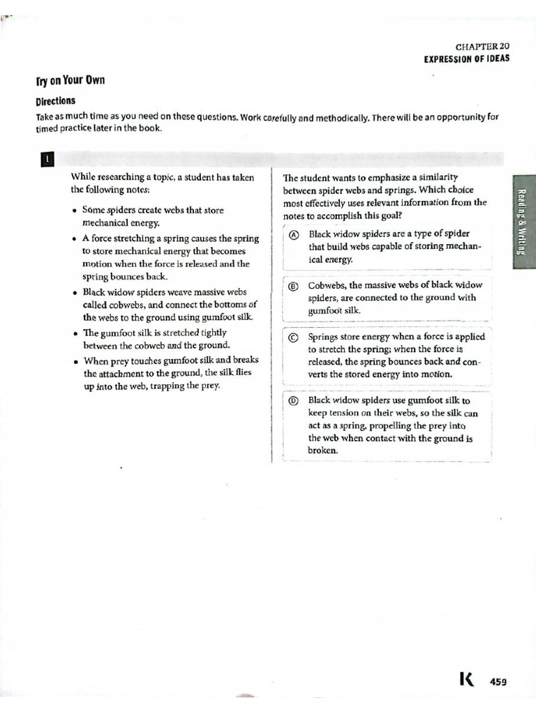SAT Digital Practice - RW - Week 5 - Synthesis | PDF