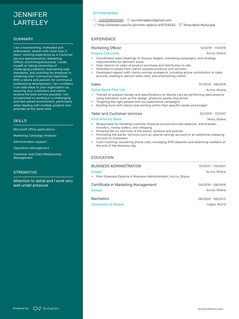 Jennifer Larteley Addico Resume | PDF