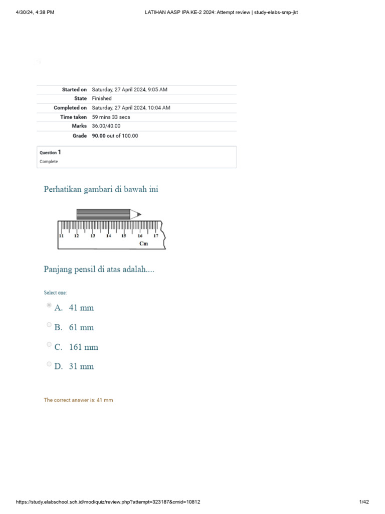 LATIHAN AASP IPA KE-2 2024 - Attempt Review - Study-Elabs-Smp-Jkt | PDF