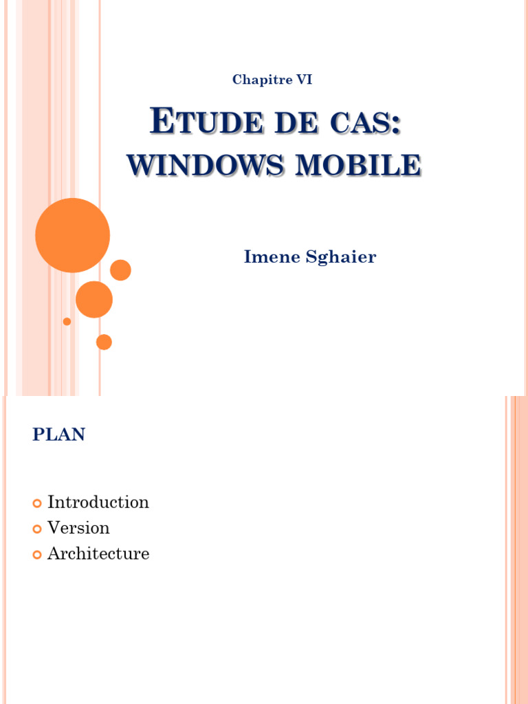 Chapitre 6 Etude de Cas Windows Mobile | PDF
