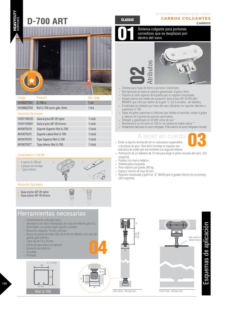 RIEL CORREDIZO D-700 | PDF