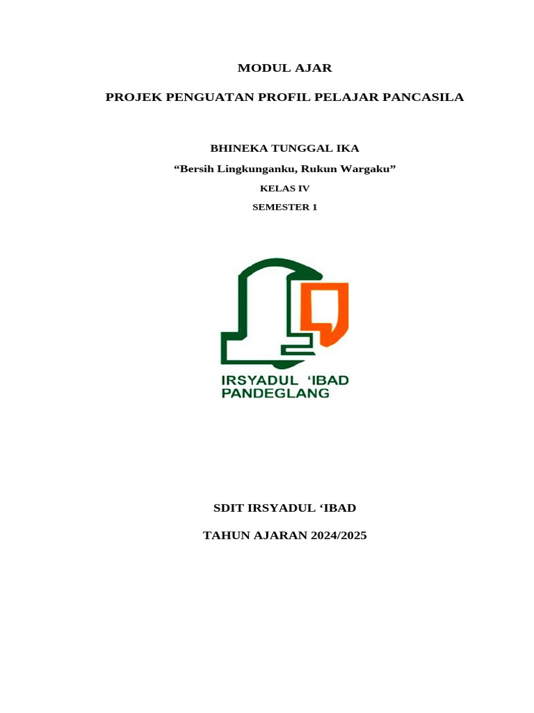 Modul P5_Kelas 4_Semester 1_TA 24_25 | PDF