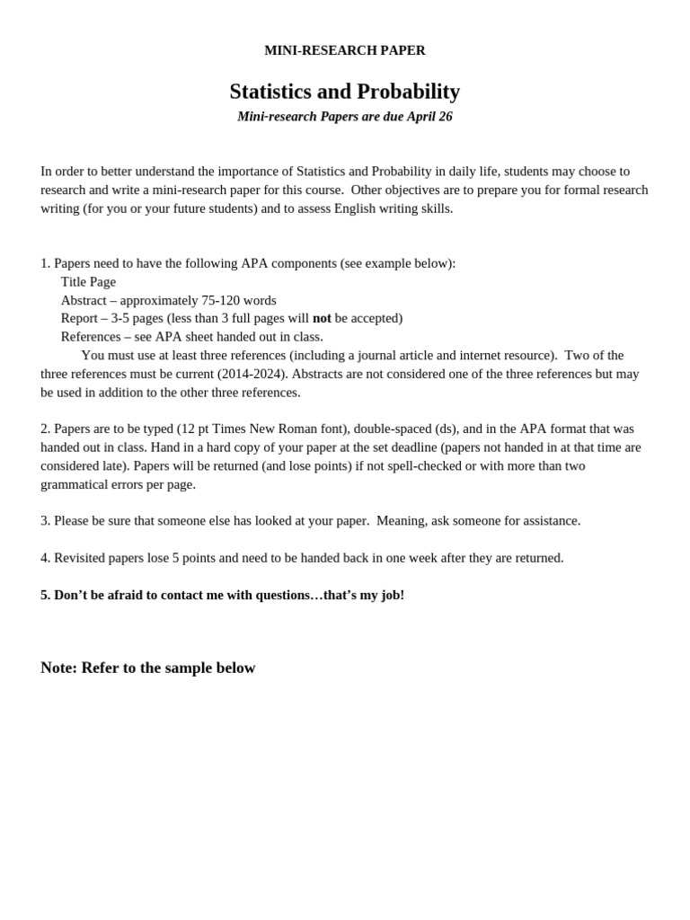 Importance of Statistics in Research Writing | PDF | Essays | Apa Style