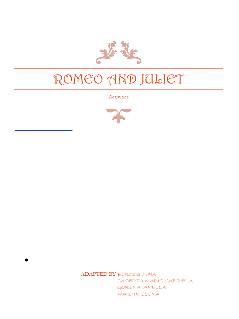 Romeo and Juliet Activities | PDF