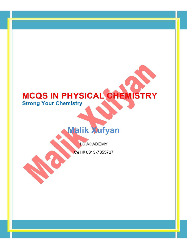 3-Physical Chemistry Mcqs With Answers PDF Notes | PDF