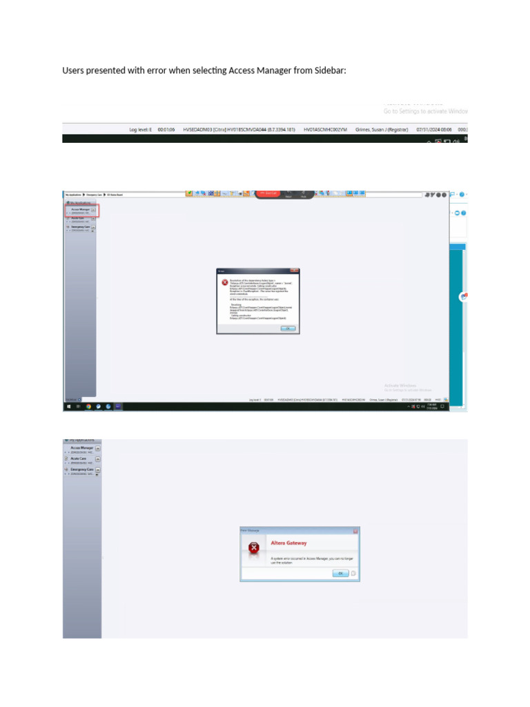 CS20912889 - Users Presented With Error When Selecting Access Manager ...