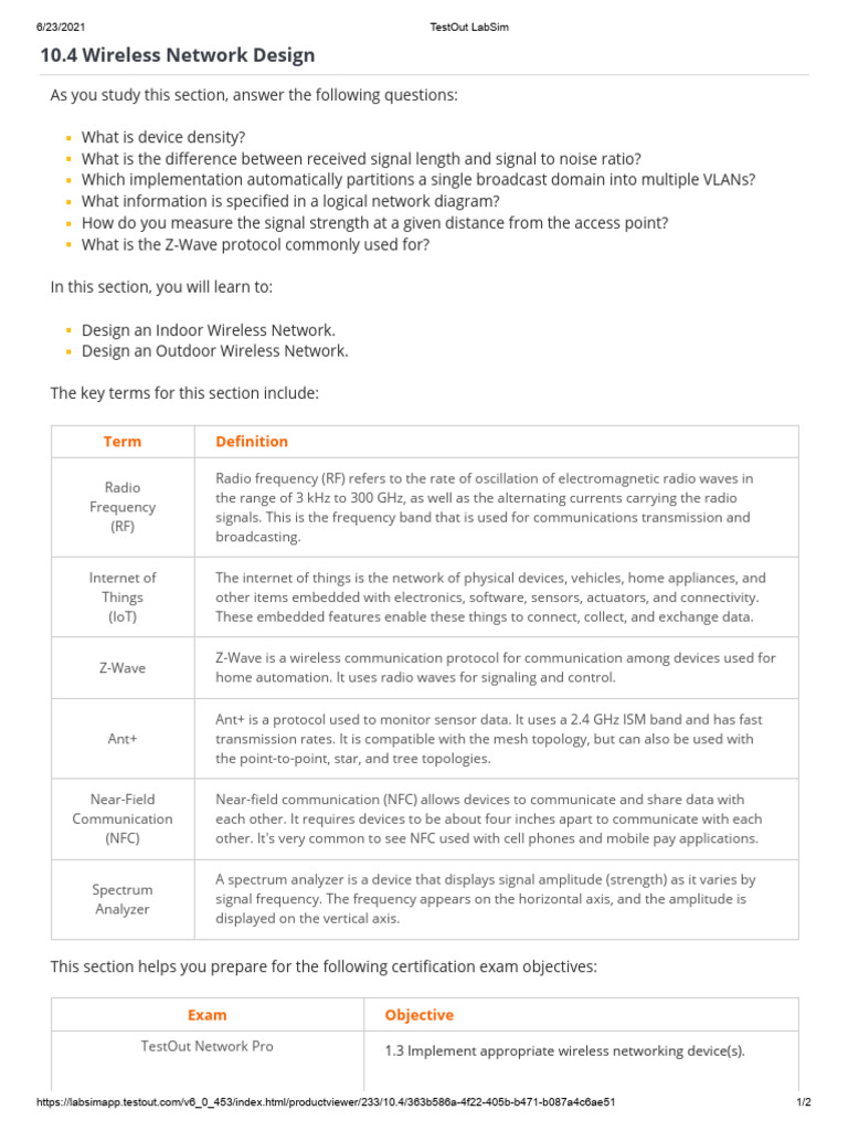 10.4 Wireless Network Design | PDF