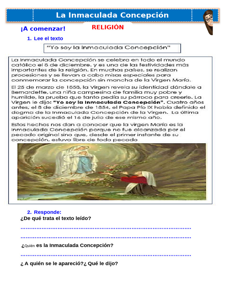 FICHA REL. La Inmaculada Concepción ROSA | PDF