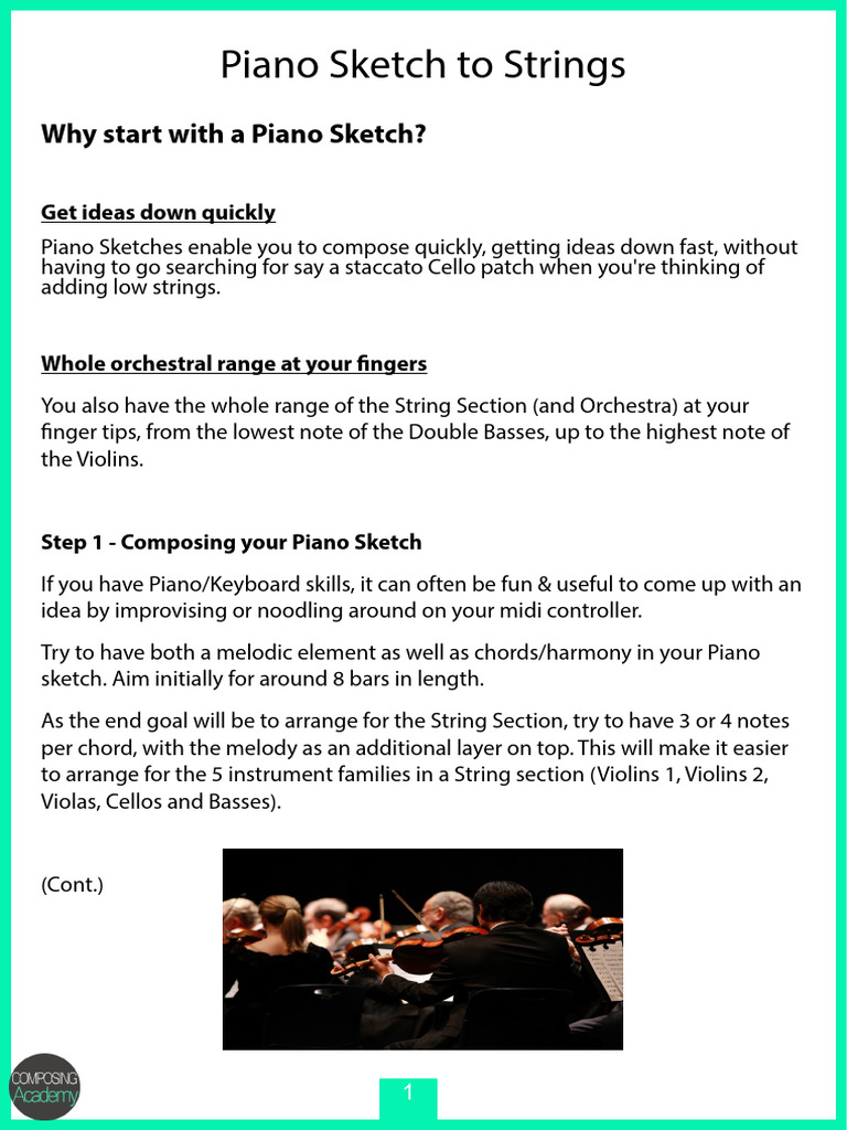 Piano Sketch to Strings | PDF