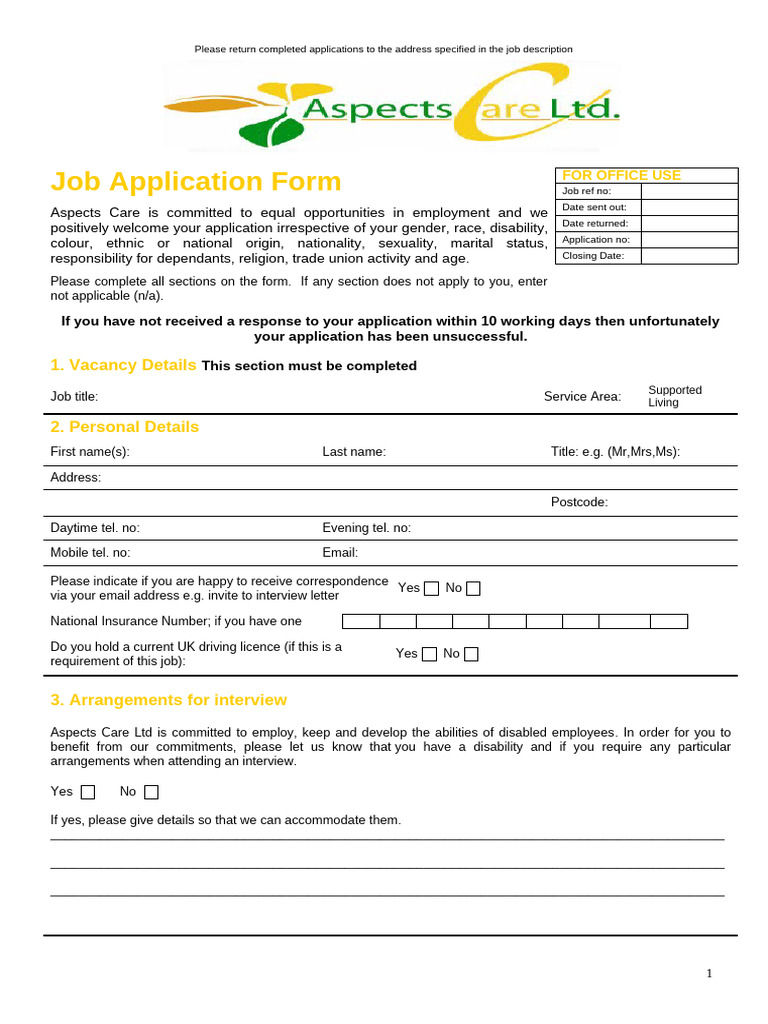 Blank Application Form 2019 | PDF