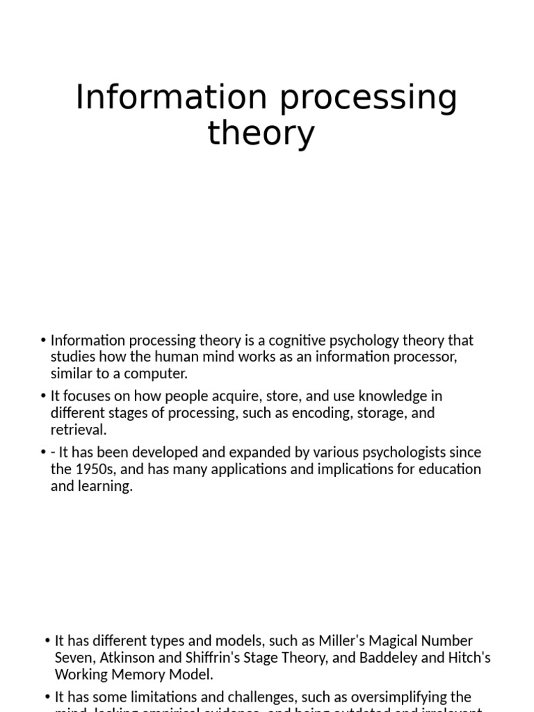 Information Processing Theory | PDF