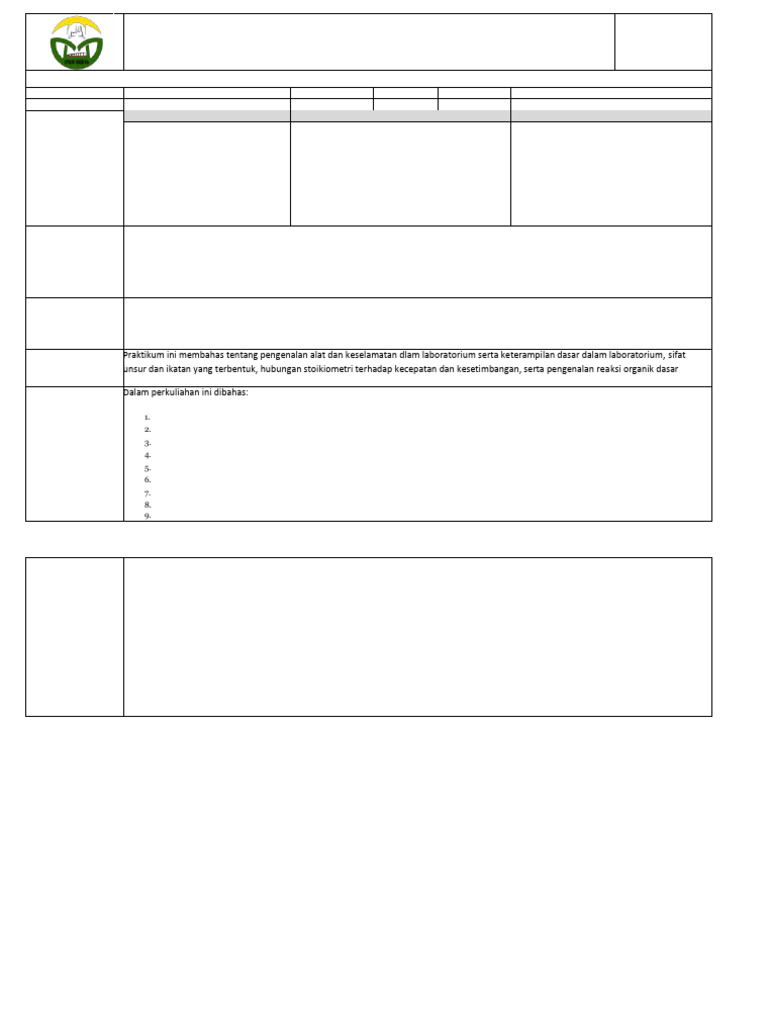 RPS PRAKTIKUM KIMDAS MADINA | PDF