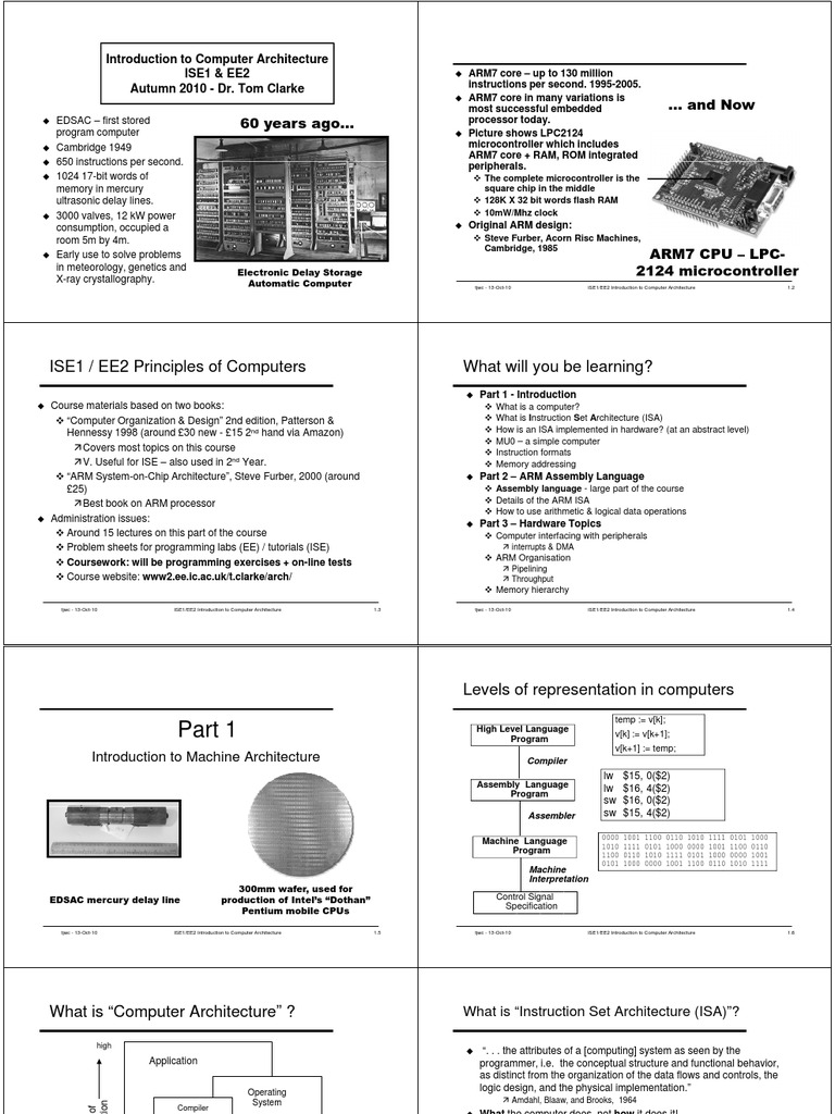 60 Years Ago and Now: ISE1 / EE2 Principles of Computers What Will You Be Learning? | PDF ...