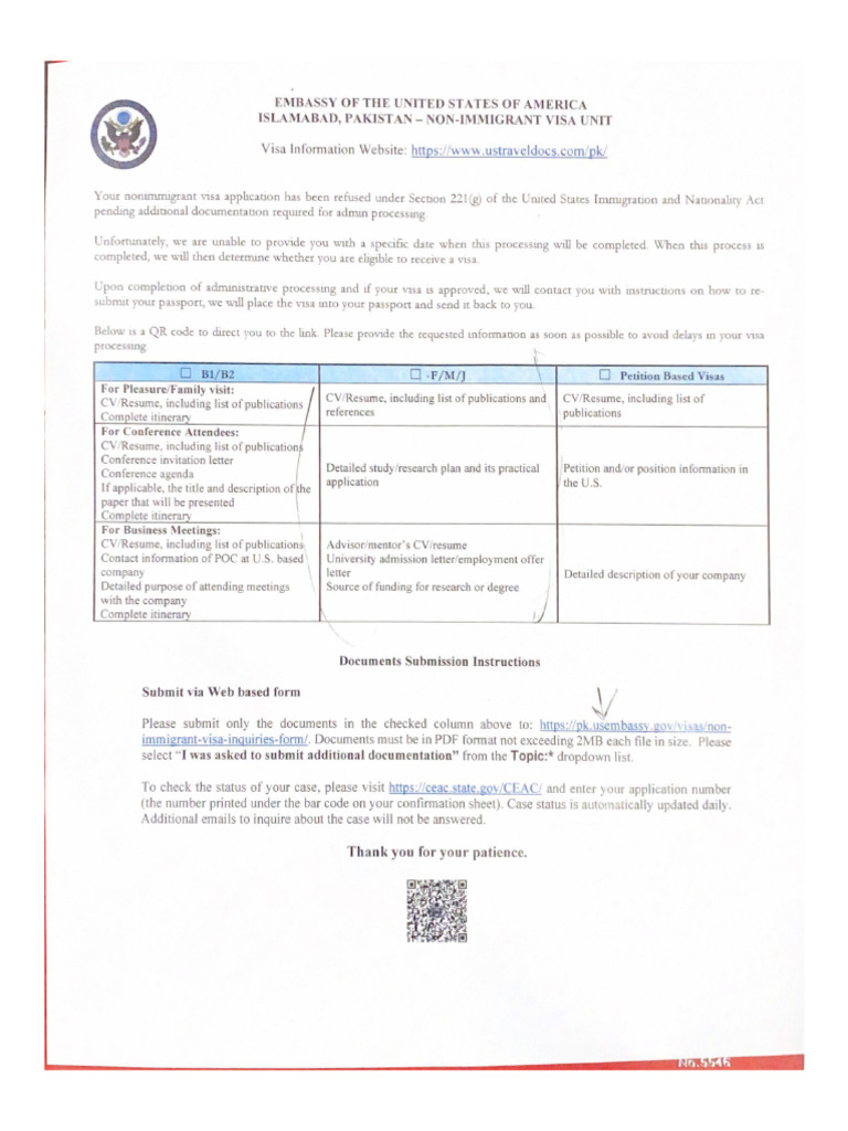 EMBASSY OF THE UNITED STATES OF AMERICA (221g) | PDF
