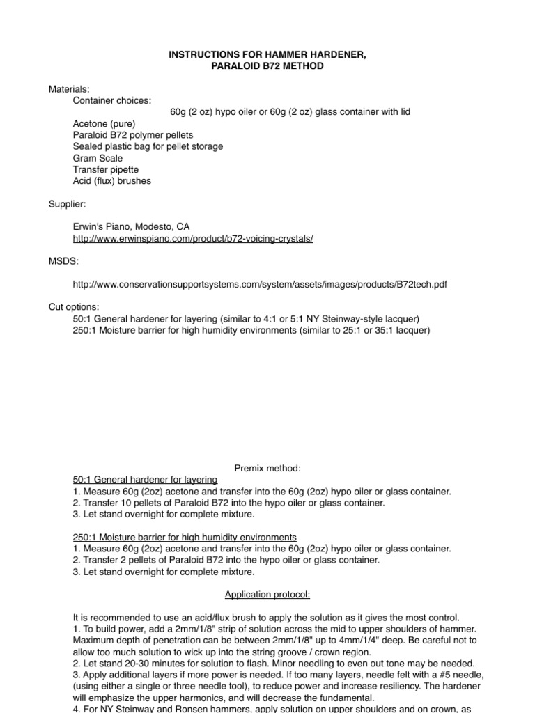 Paraloid B72 Instructions | PDF